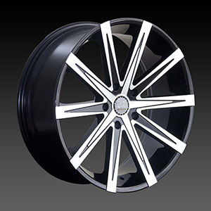 U2 23A 22 X 9 Inch Rims (Black Machined) | U2 23A Rims