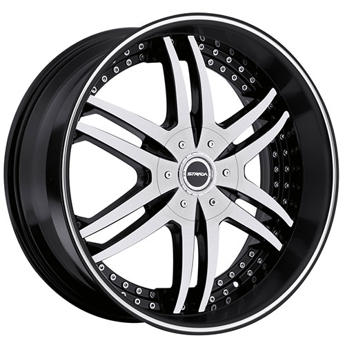 Strada Denaro 24 X 9 Inch Rims (Black Machined) | Strada Denaro Rims