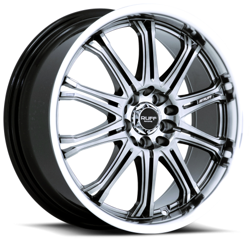 Ruff Racing R395 17 X 7.5 Inch Rims (Hyper Black with Machined Lip ...