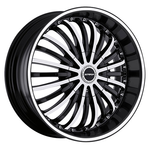 Strada Spina 20 X 8 Inch Rims (Black Machined) | Strada Spina Rims