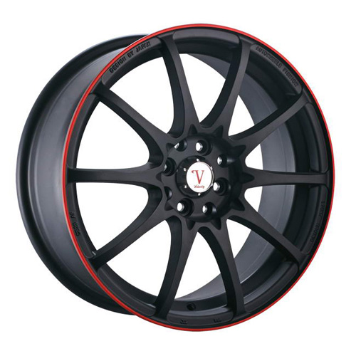 Velocity VW 211 15 X 6.5 Inch Rims (Black with Red Lip) | Velocity VW ...