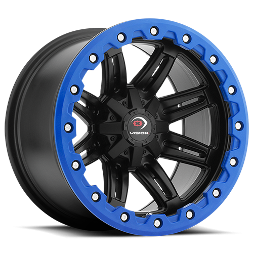 Vision 551 Five Five One 14 X 8 Inch Rims (Matte Black w/ Blue Lip ...